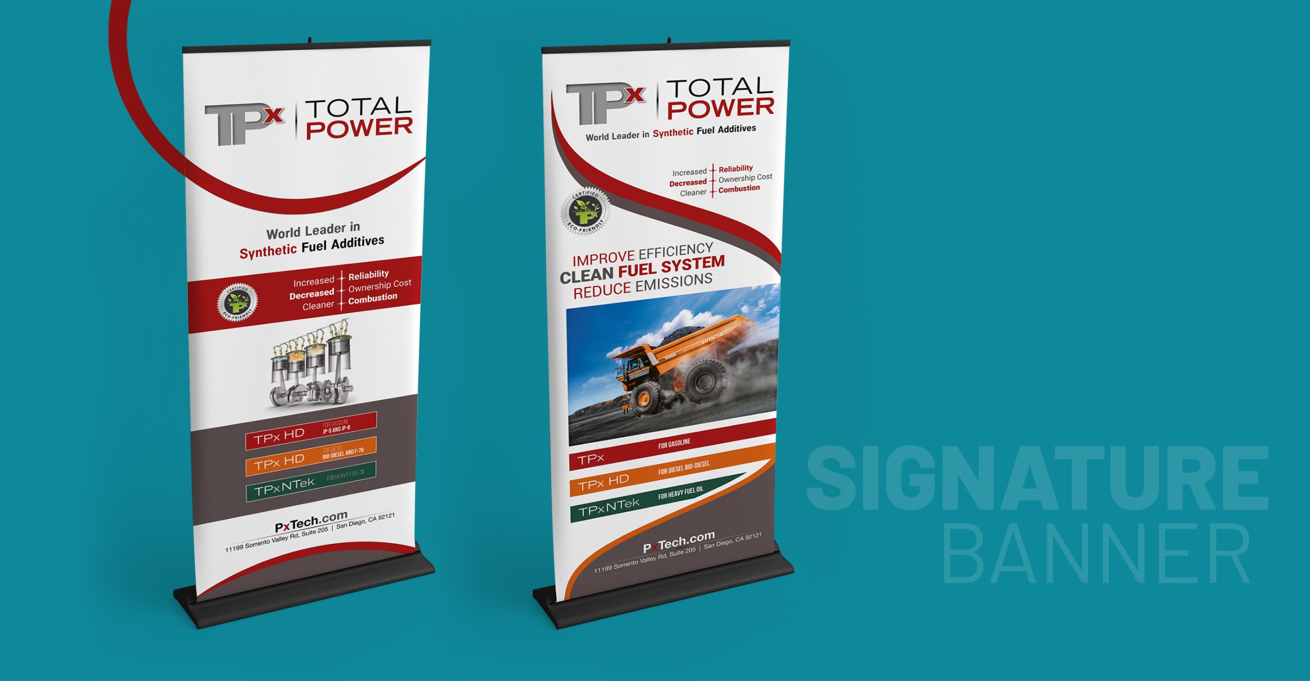 Signature Banner design for synthetic fuel additives – Creative ArtBoard