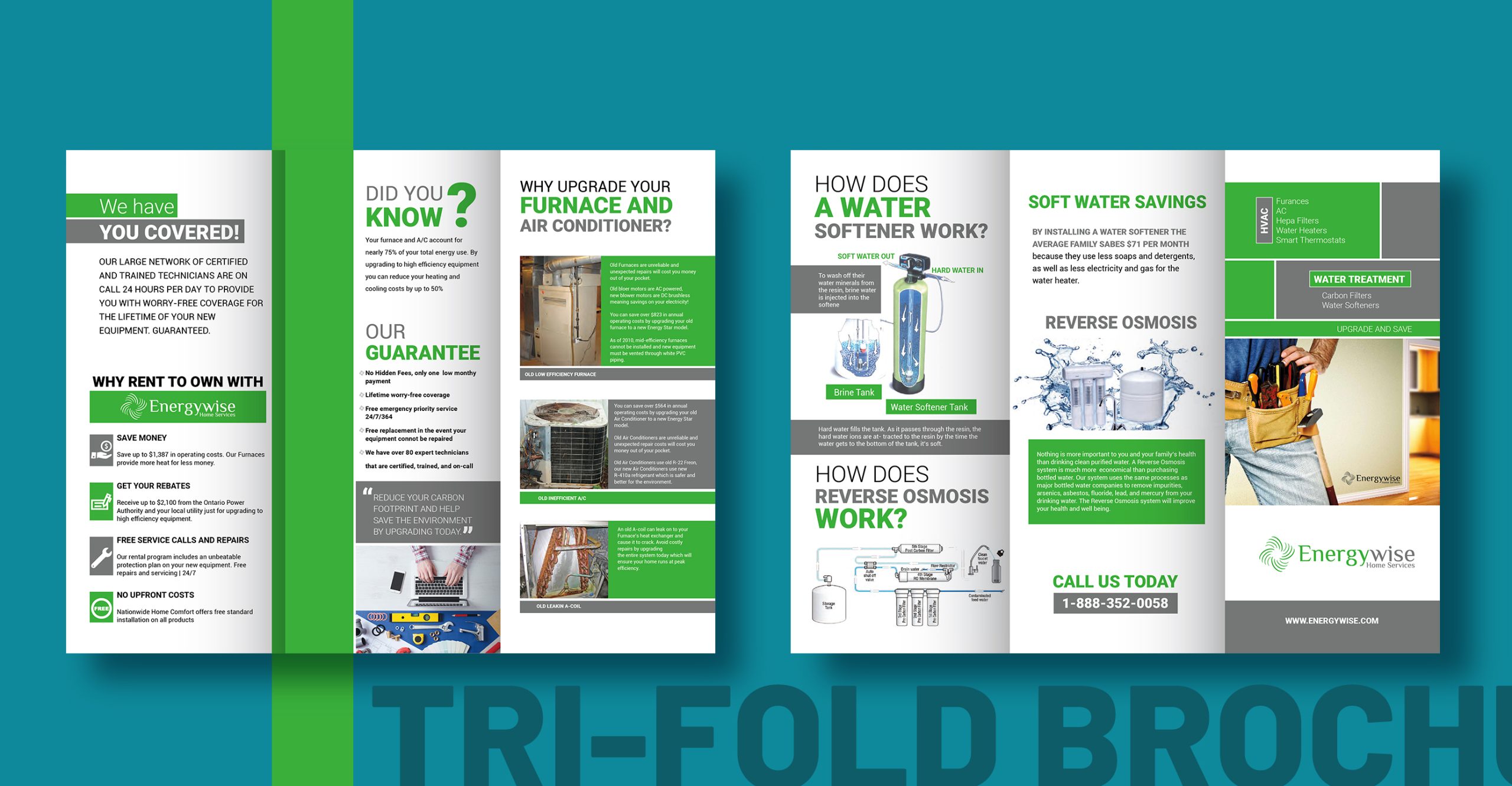 Tri-Fold Brochure design for Energy wiseHomeServices – Creative ArtBoard